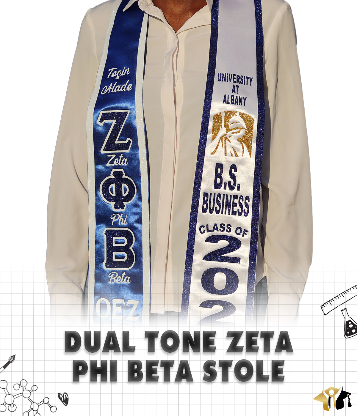 Dual Tone Zeta Phi Beta Graduation Stole – gradology