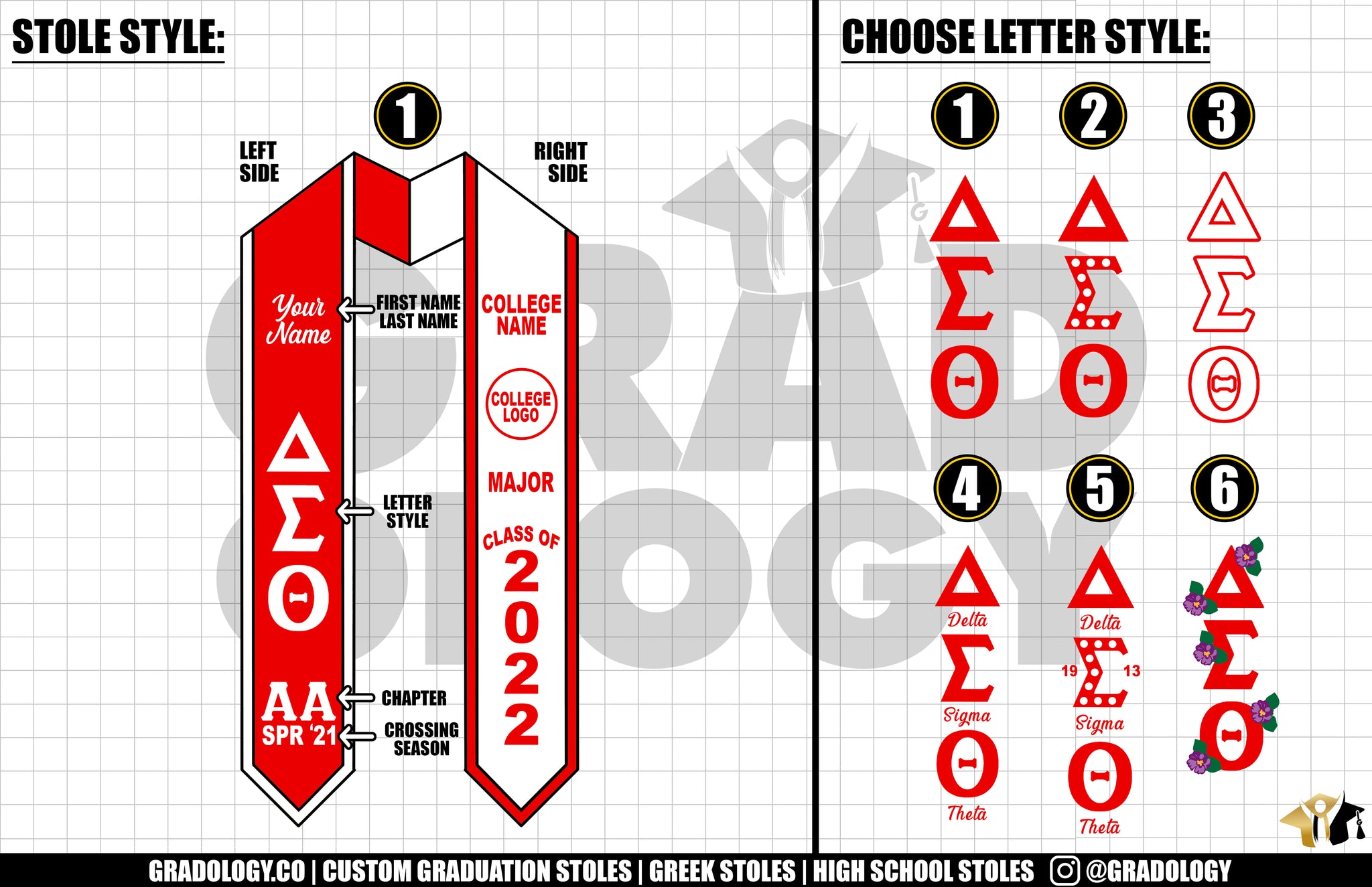 Dual Tone Delta Sigma Theta Graduation Stole – gradology